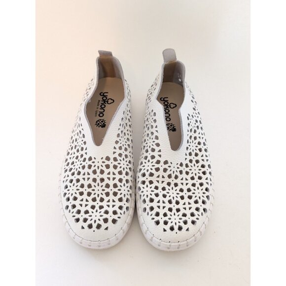 yokono | Shoes | Yokono Made In Spain White Leather Perforated Slip On ...